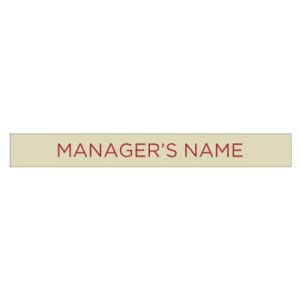Manager on Duty Nameplate